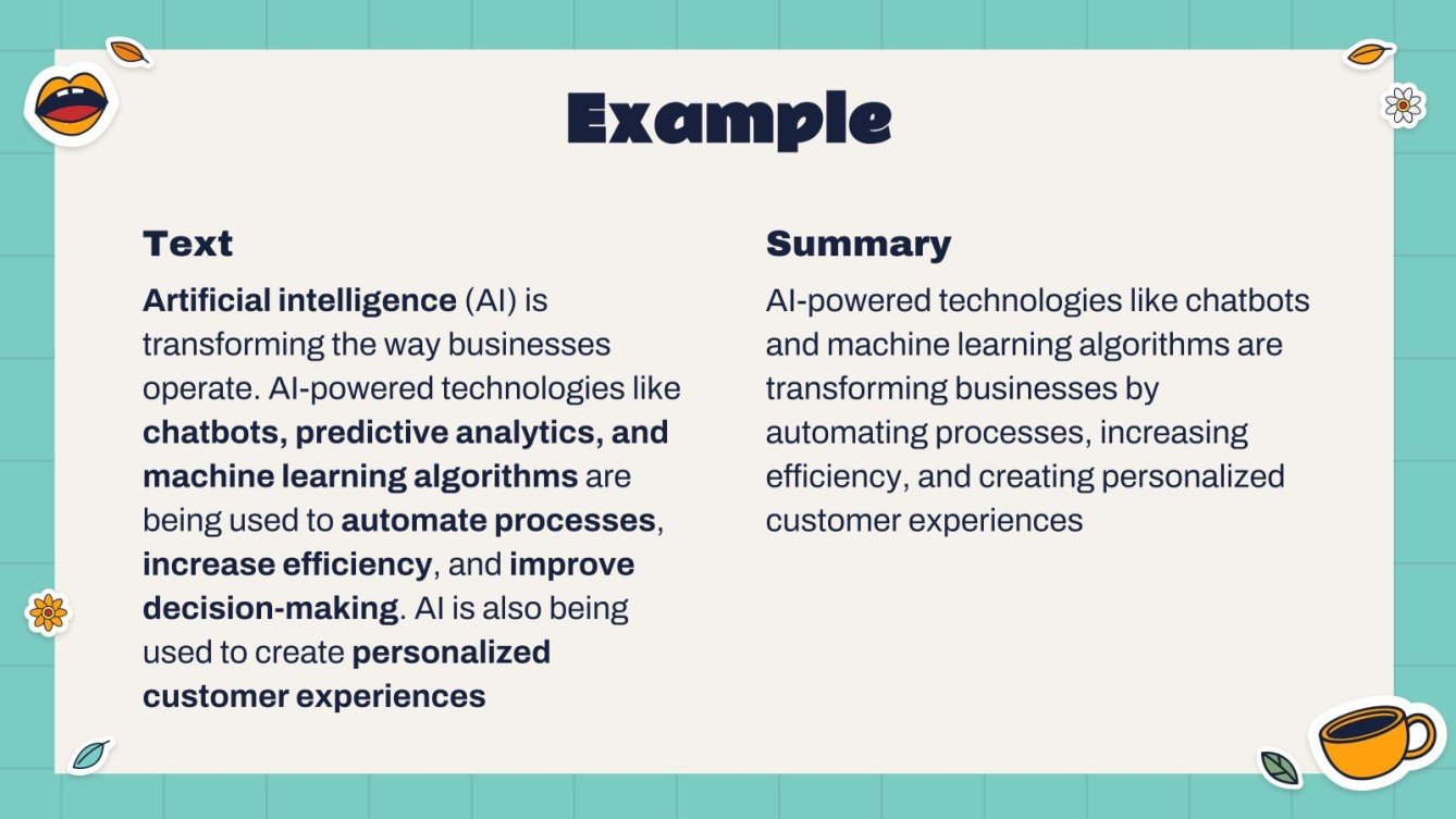 Step by Step to Make a Summary Workshop | Google Slides