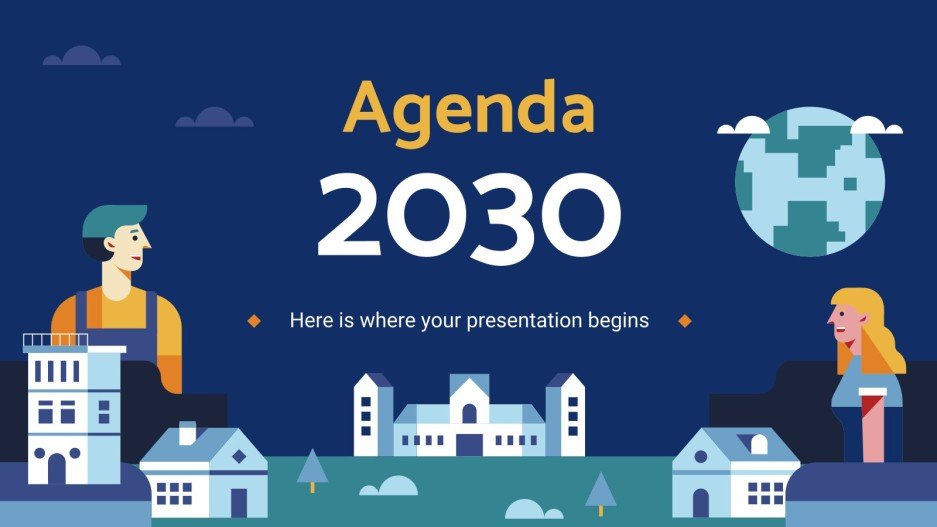 Agenda 2030 | Modelo do Google Slides e PowerPoint