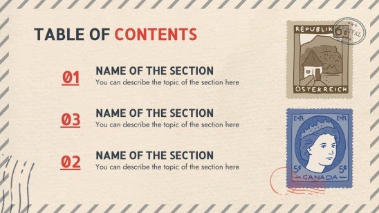 Stamp Traditional Mailing Minitheme | Google Slides and PPT