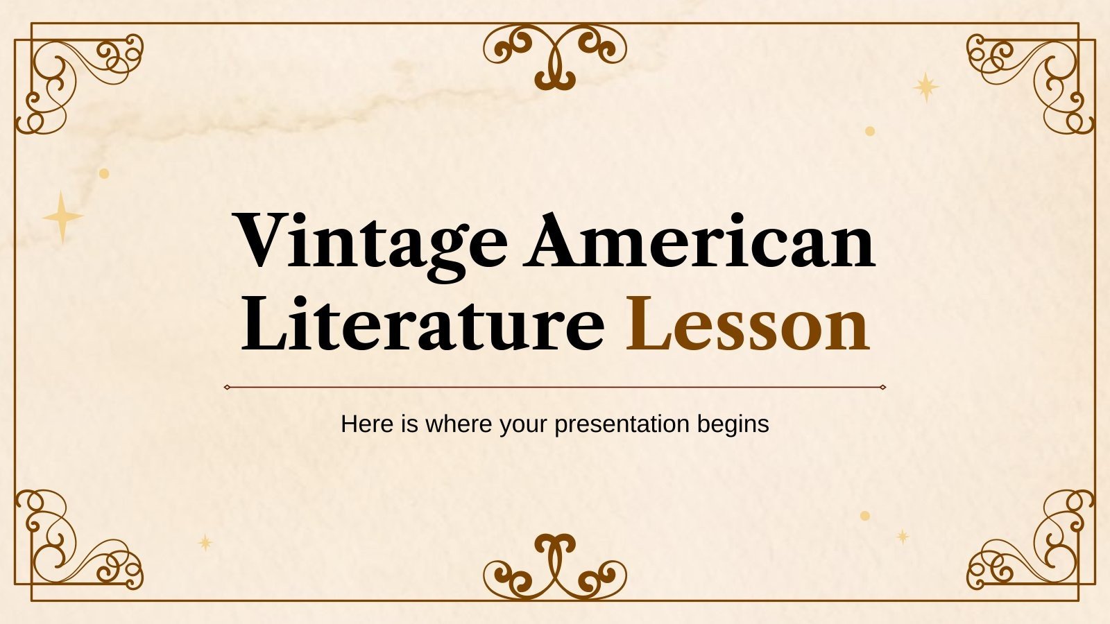 Vintage American Literature Lesson | Google Slides & PPT