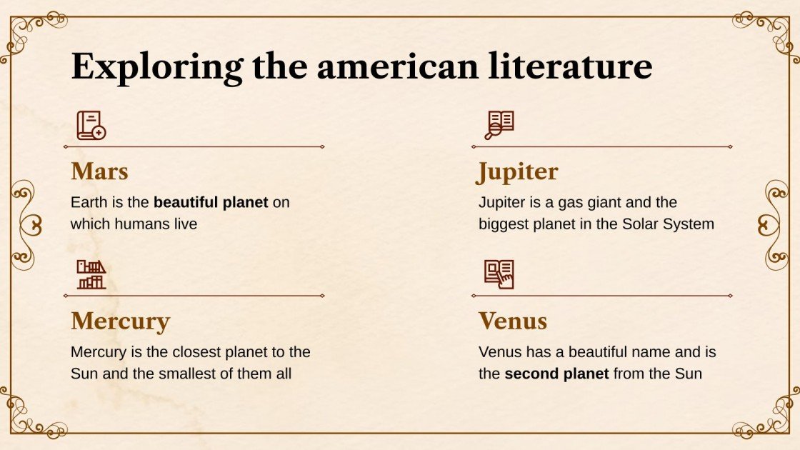Vintage American Literature Lesson | Google Slides & PPT
