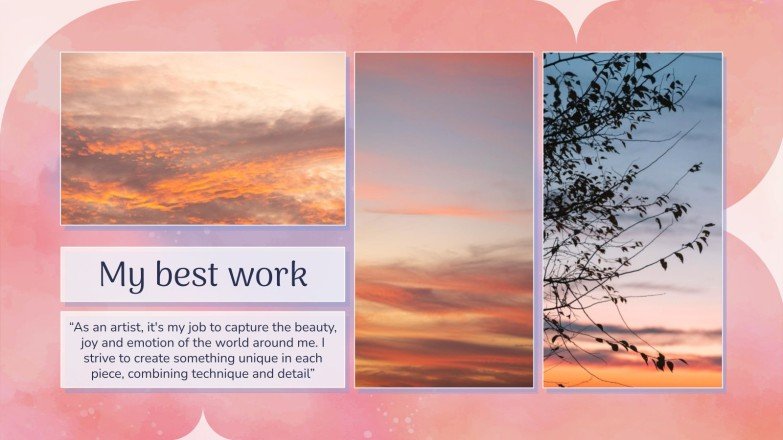 Watercolor Sunset Sky Portfolio | Google Slides & PPT