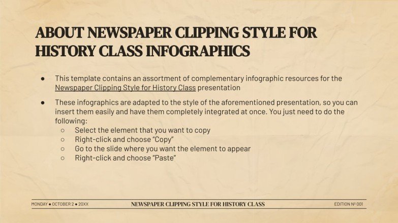 Newspaper Clipping Style for History Class Infographics