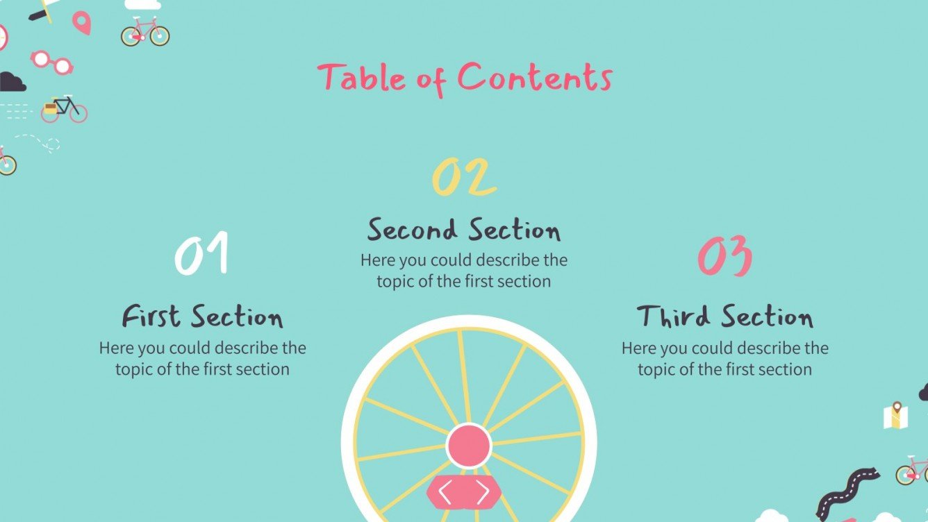Bicycle Pattern Google Slides Theme and PowerPoint Template