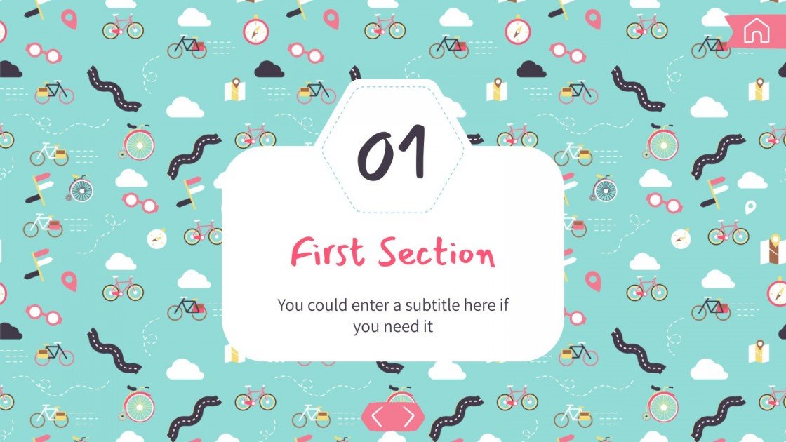 Bicycle Pattern Google Slides Theme and PowerPoint Template