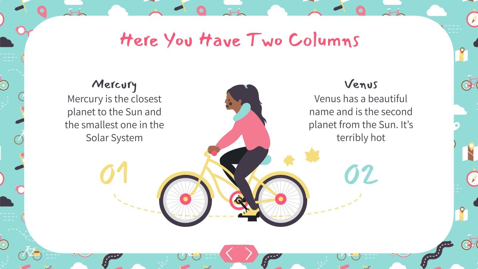 Bicycle Pattern Google Slides Theme and PowerPoint Template