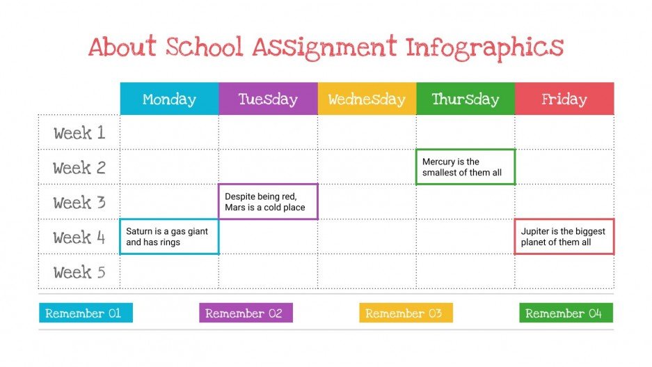 School Assignments Infographics | Google Slides and PPT