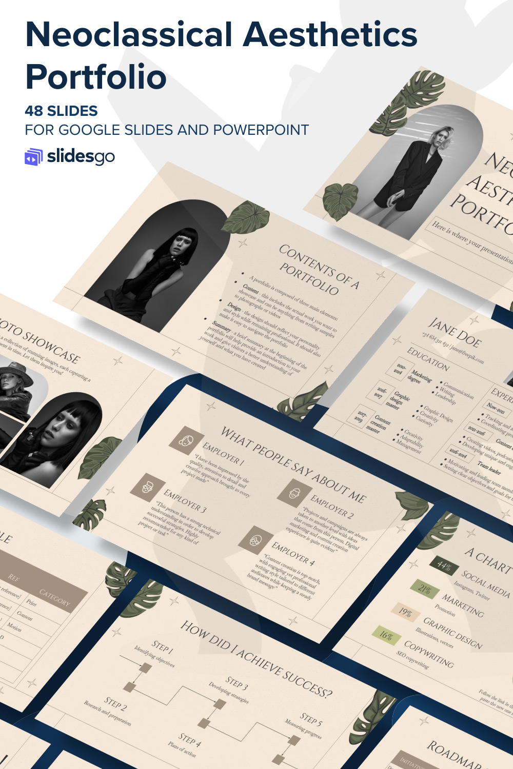 Neoclassical Aesthetics Portfolio | Google Slides and PPT