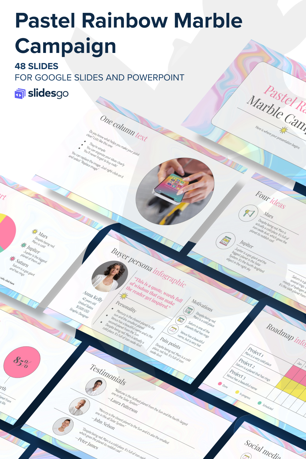 Pastel Rainbow Marble Campaign | Google Slides & PowerPoint