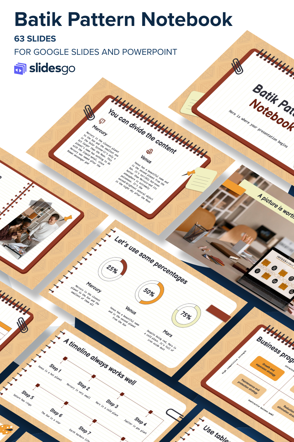 Batik Pattern Notebook | Google Slides & PowerPoint