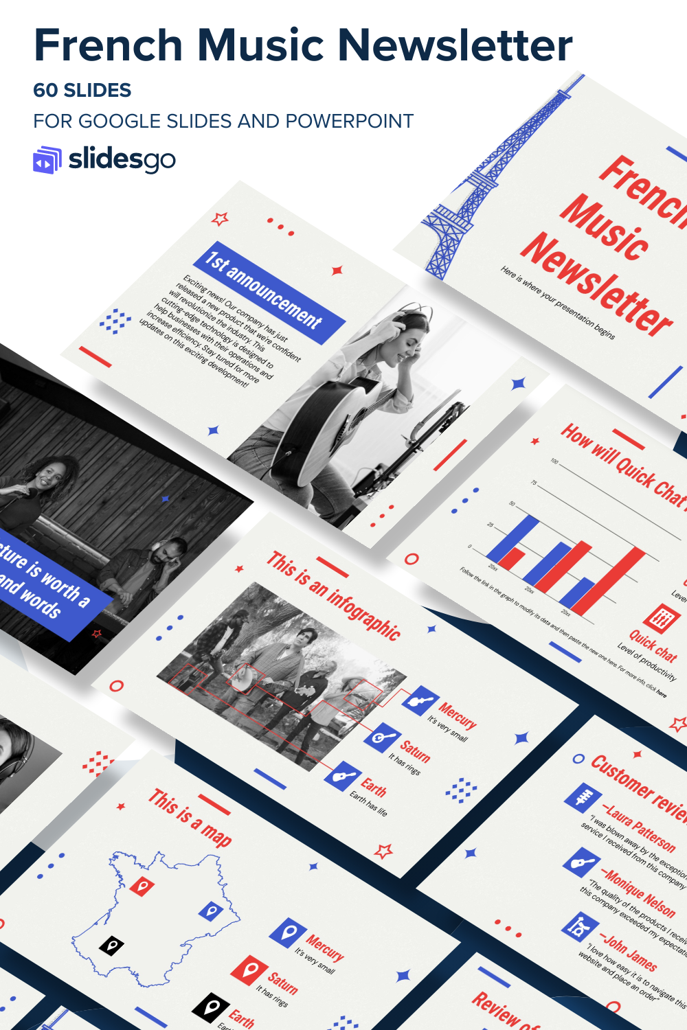 French Music Newsletter | Google Slides & PowerPoint