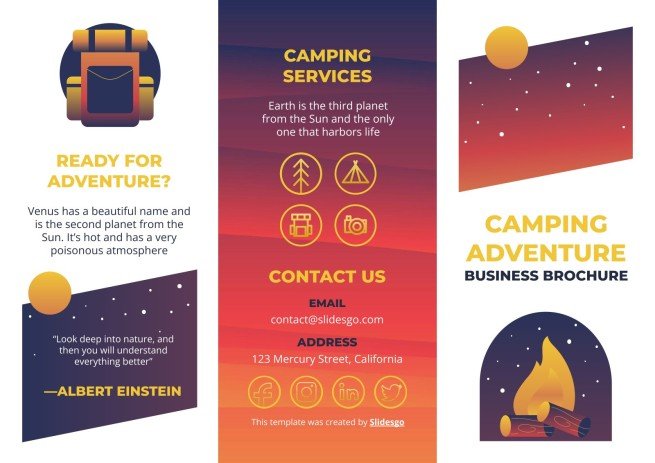Camping Adventure Business Brochure | Google Slides