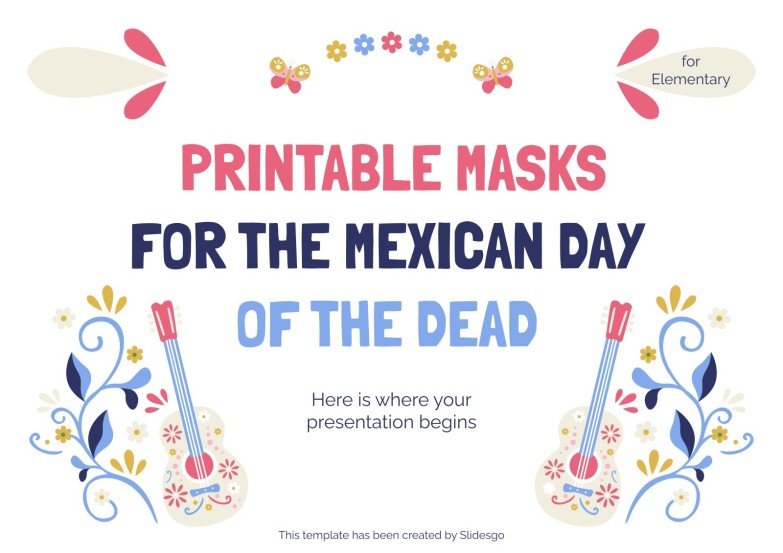 Printable Masks for the Mexican Day of the Dead for Elementary