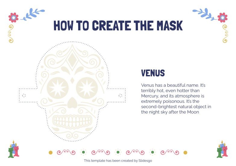 Printable Masks for the Mexican Day of the Dead for Elementary