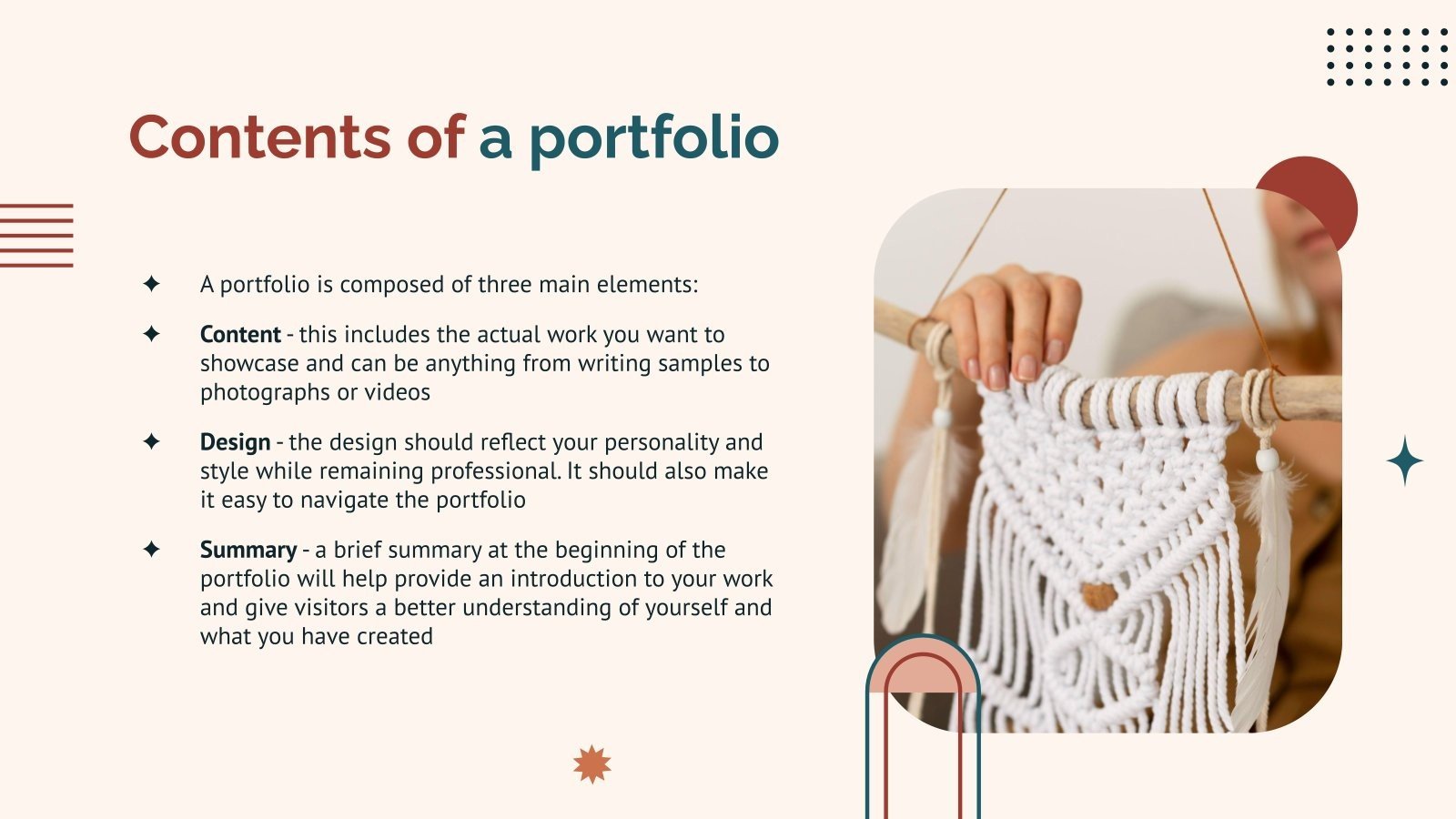 Geometric Boho Shapes Portfolio | Google Slides & PPT