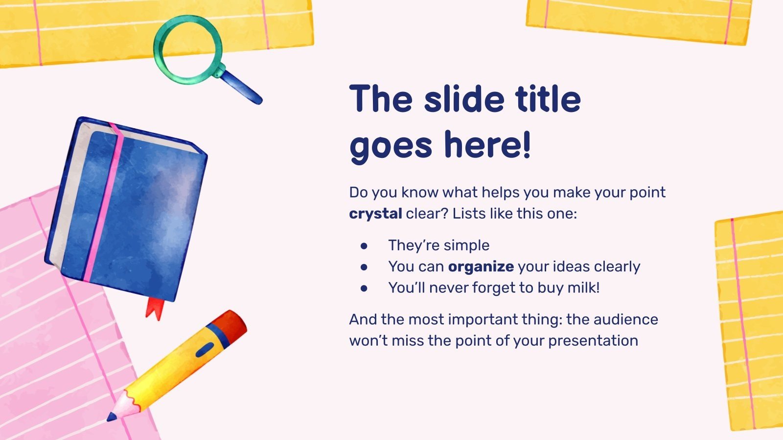 Basic School Supplies for Pre-K | Google Slides & PPT