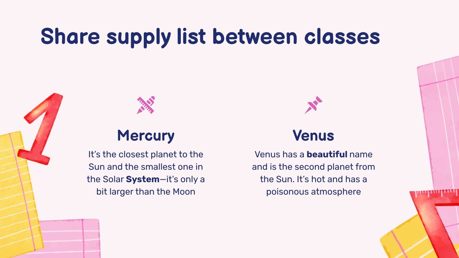 Basic School Supplies for Pre-K | Google Slides & PPT