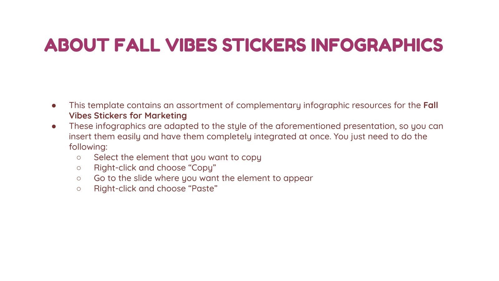 Fall Vibes Stickers Infographics | Google Slides & PPT