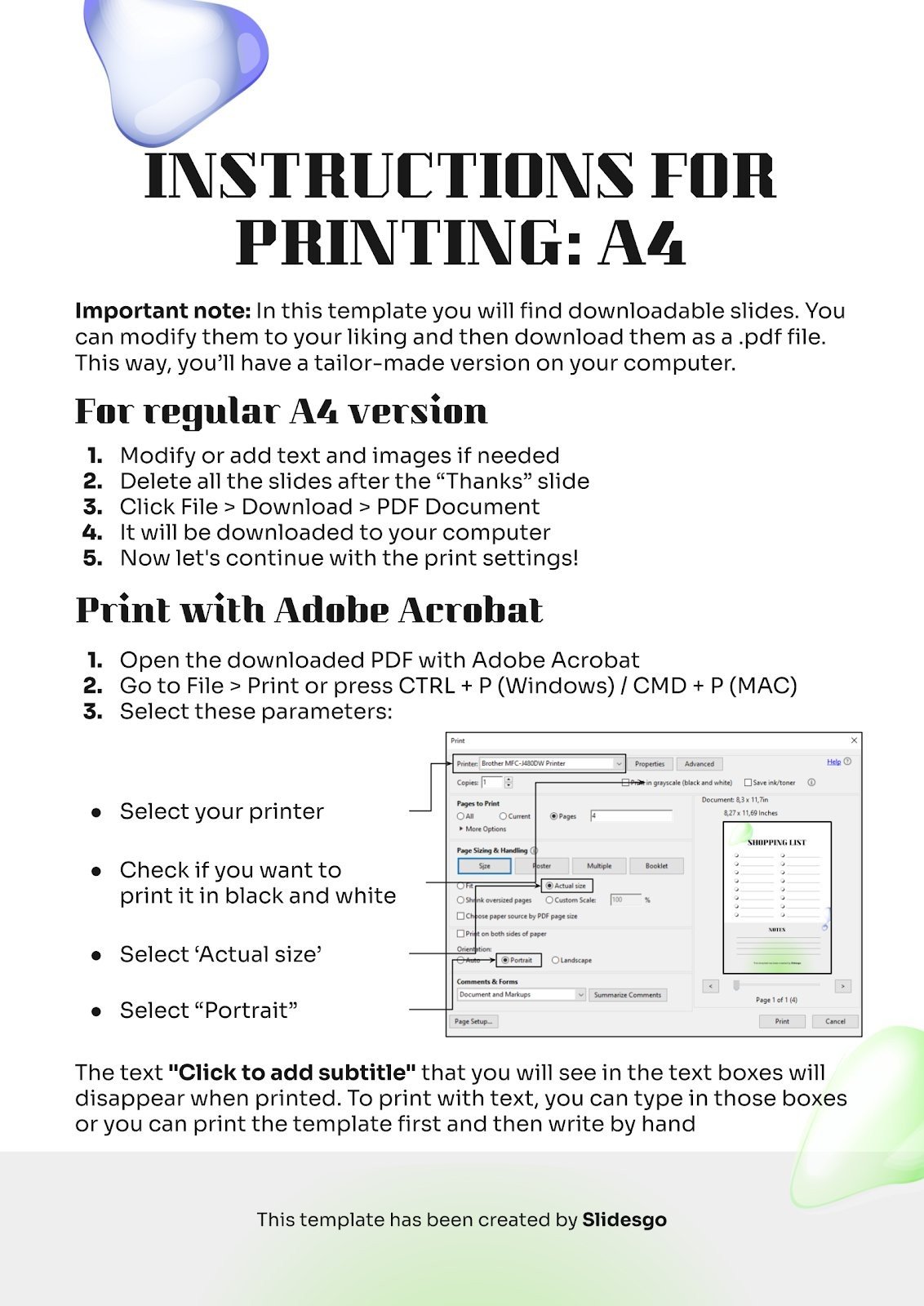 Printable Basic Shopping List Theme | Google Slides & PPT