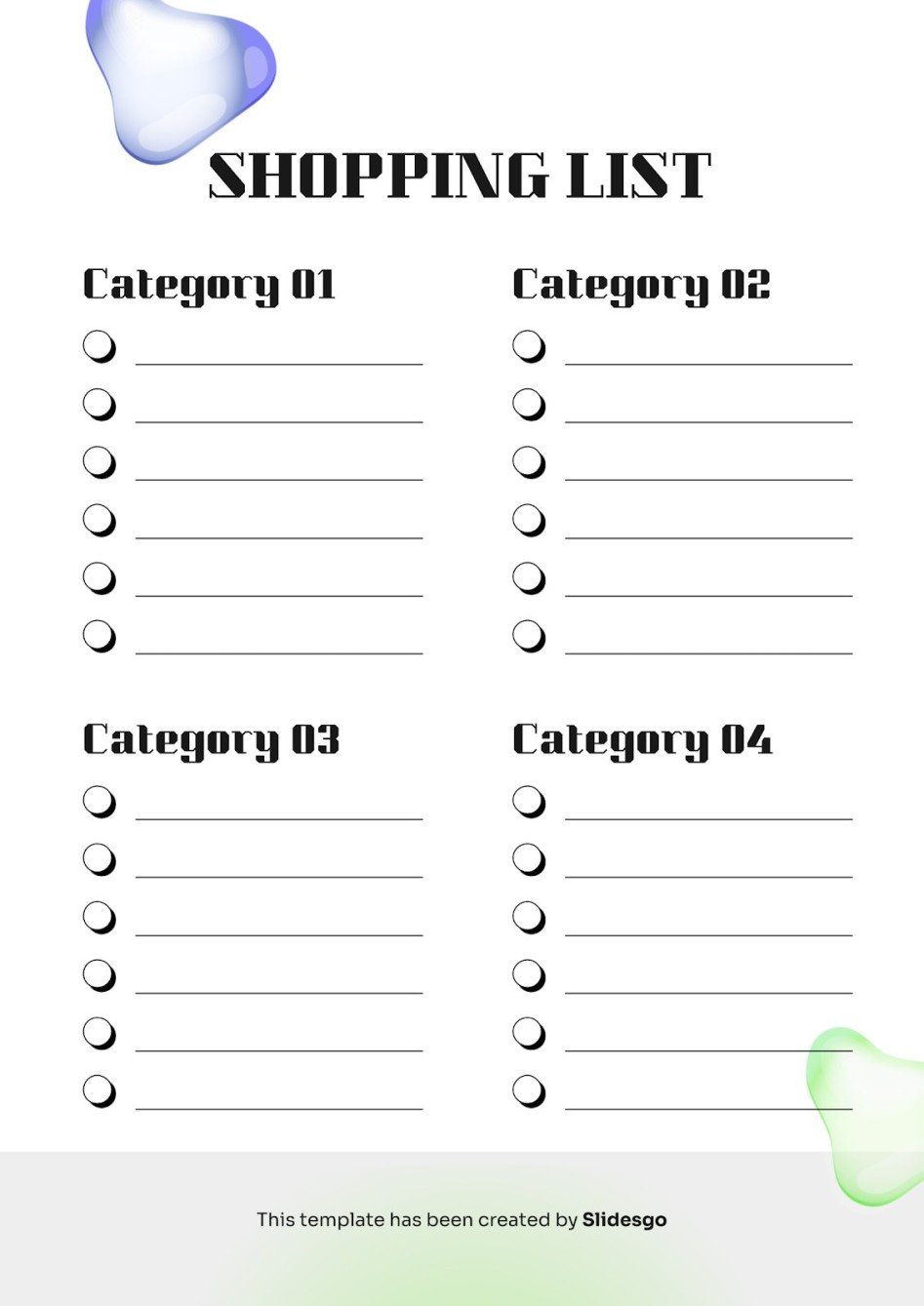 Printable Basic Shopping List Theme | Google Slides & PPT