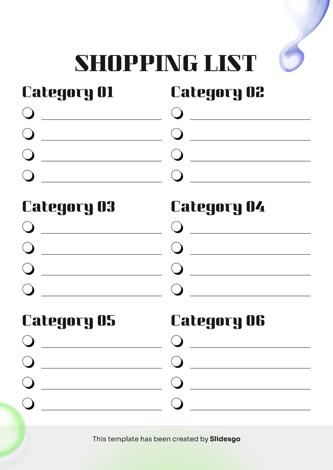 Printable Basic Shopping List Theme | Google Slides & PPT