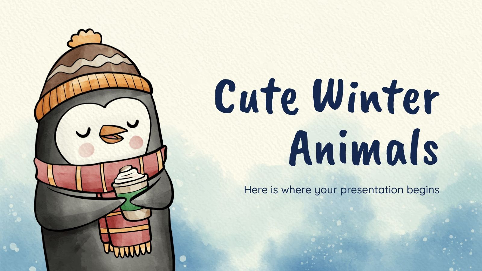 Cute Winter Animals | Google Slides & PPT theme