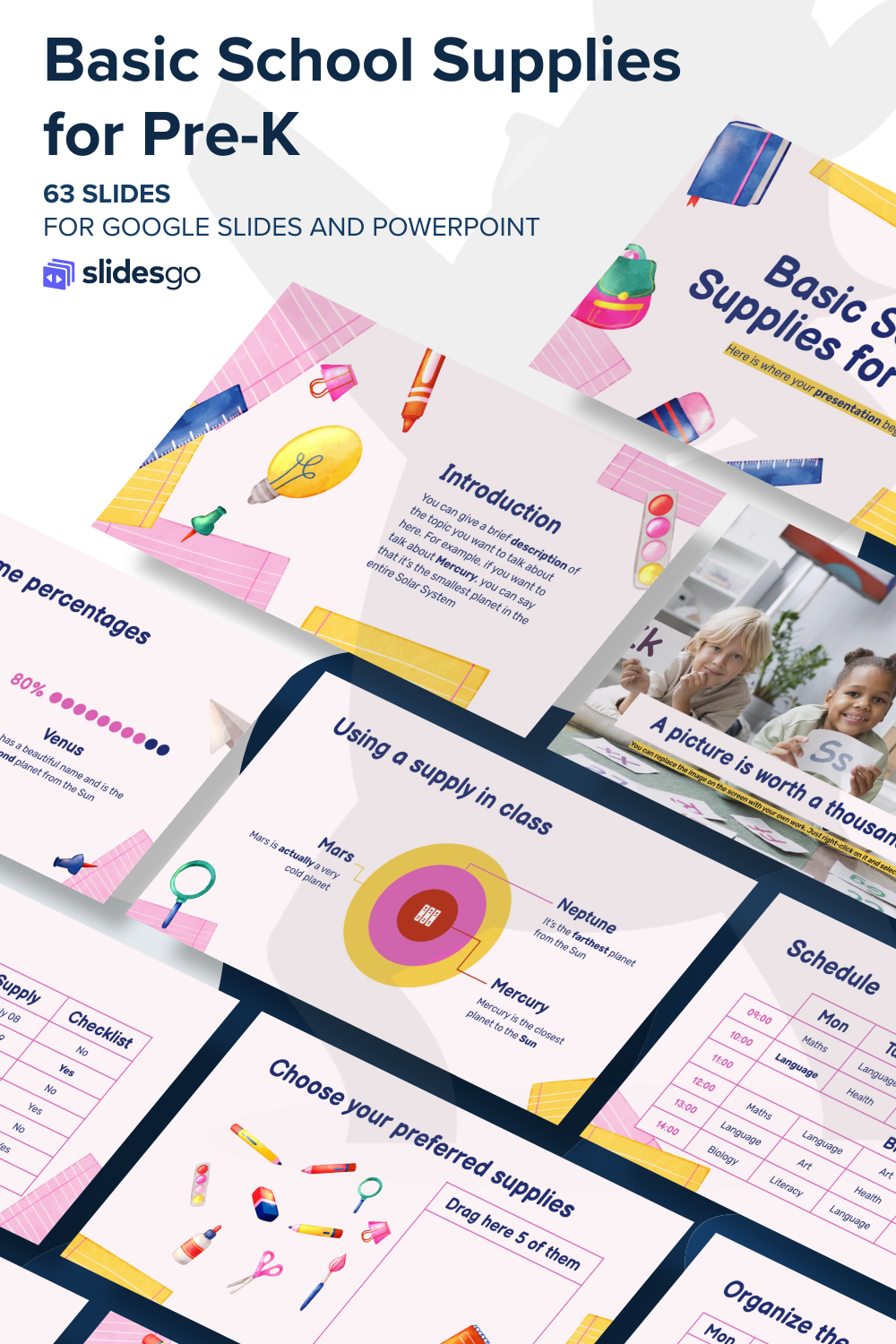 Basic School Supplies for Pre-K | Google Slides & PPT