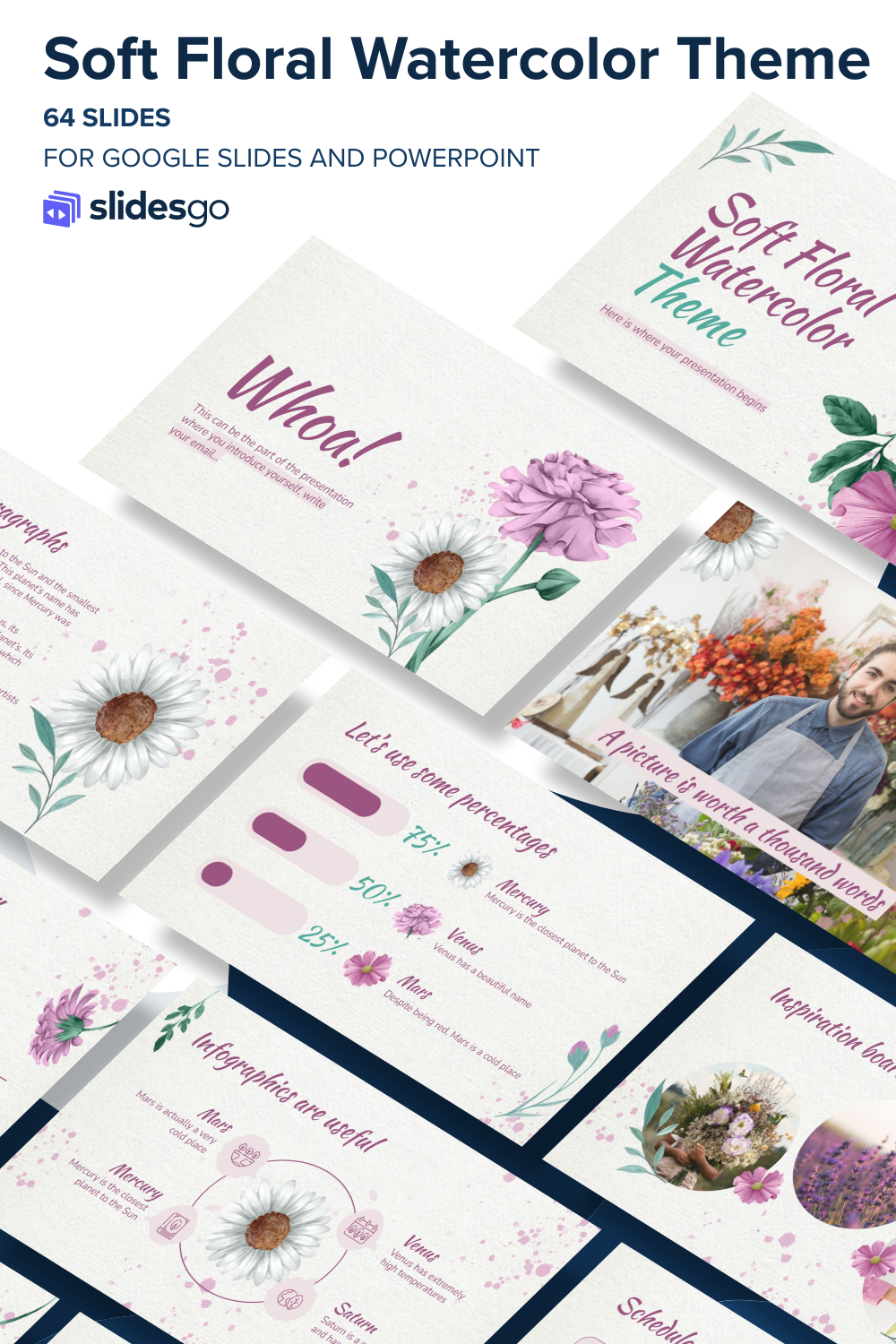 Soft Floral Watercolor Theme | Google Slides & PowerPoint