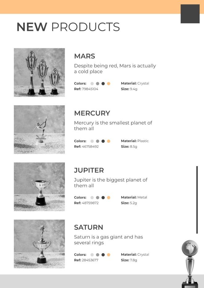 Trophy and Awards Catalog | Google Slides & PowerPoint