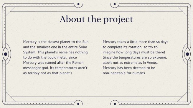 Master Degree Final Year Project | Google Slides & PPT