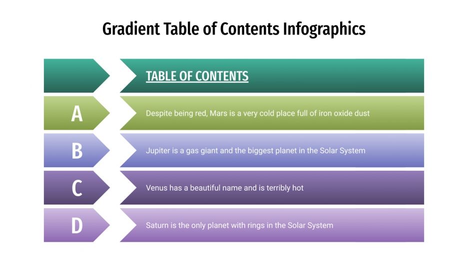 Gradient Table of Contents for Google Slides & PowerPoint