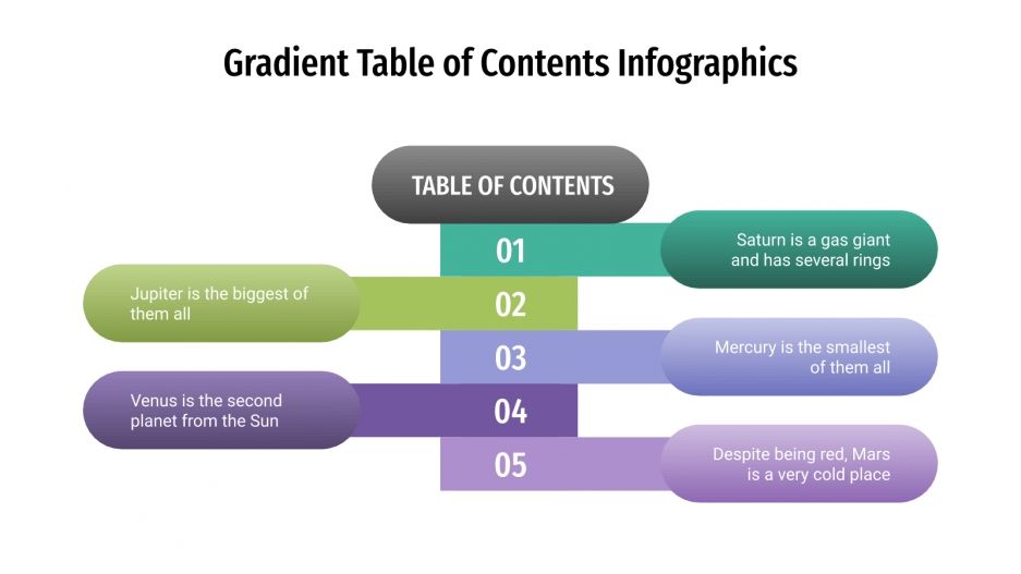 Gradient Table of Contents for Google Slides & PowerPoint