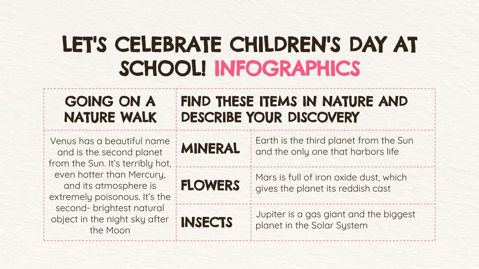 Let's Celebrate Children's Day at School! Infographics
