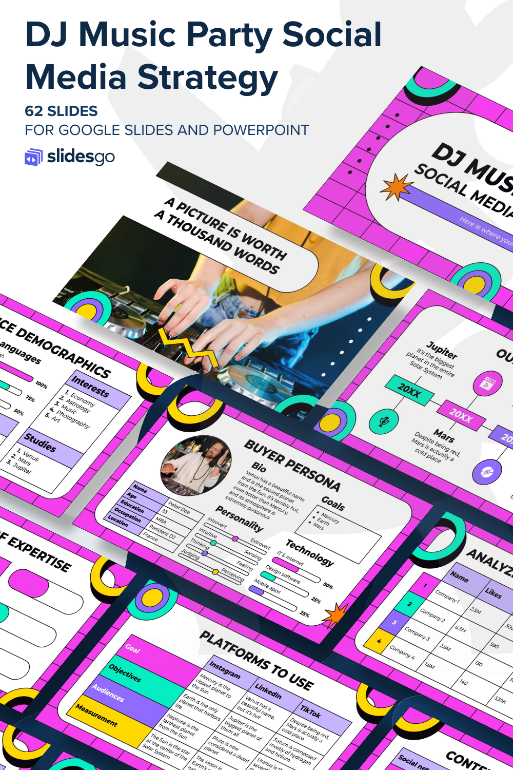 DJ Music Party Social Media Strategy | Google Slides & PPT