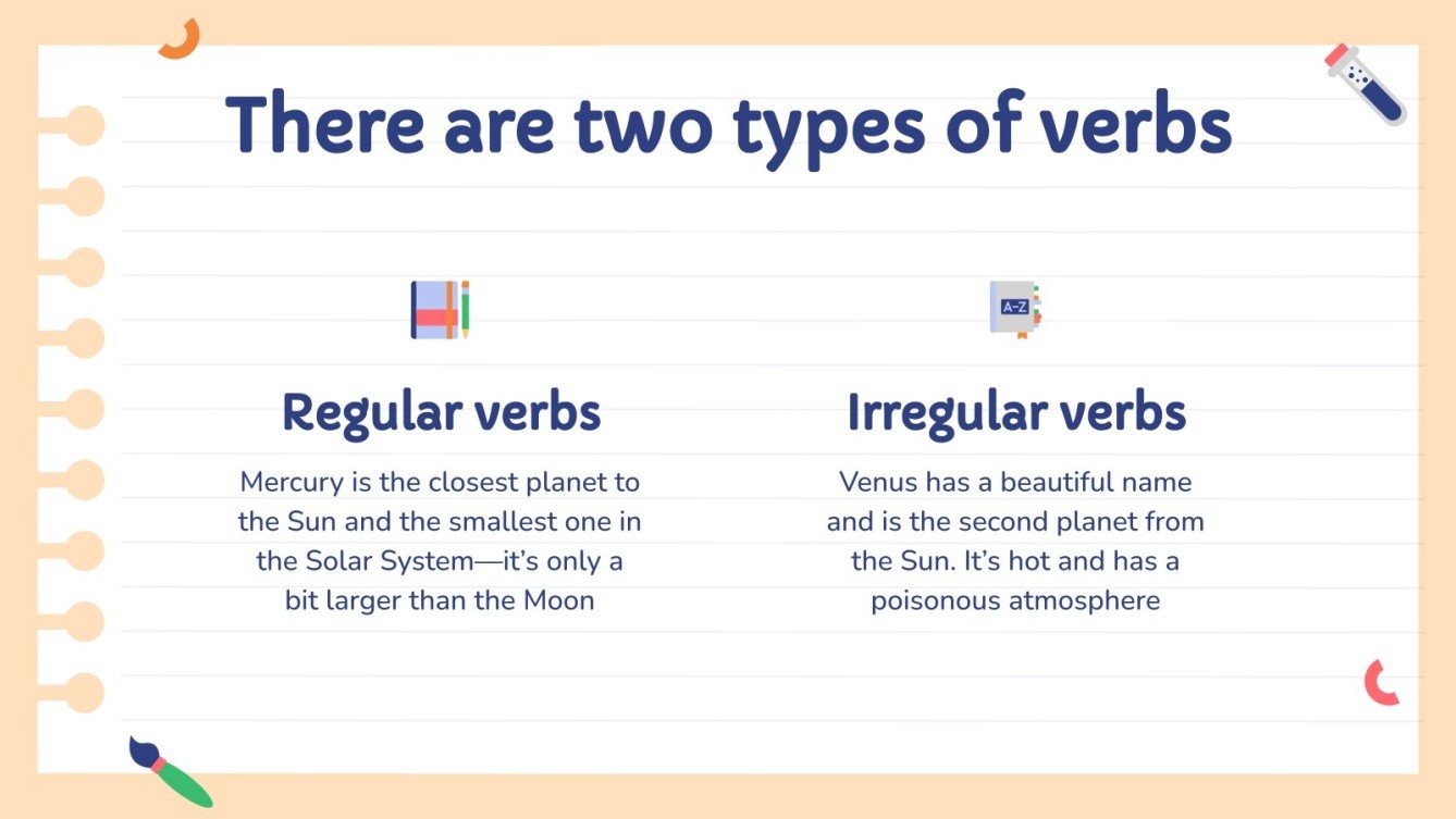 Verbs - English Grammar Lesson 2 | Google Slides & PPT