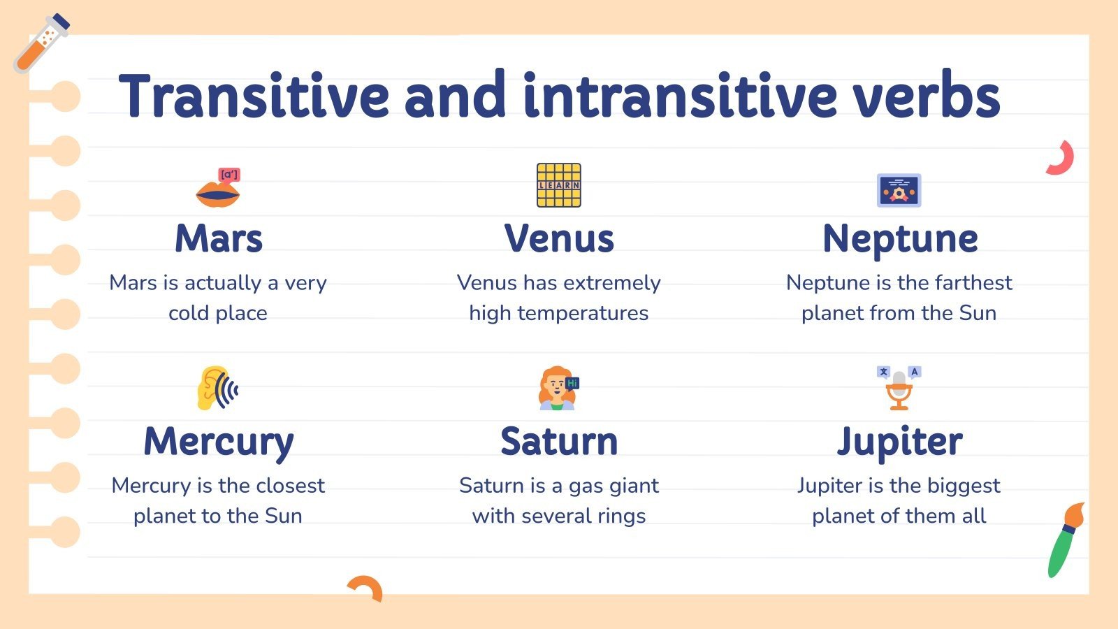 Verbs - English Grammar Lesson 2 | Google Slides & PPT