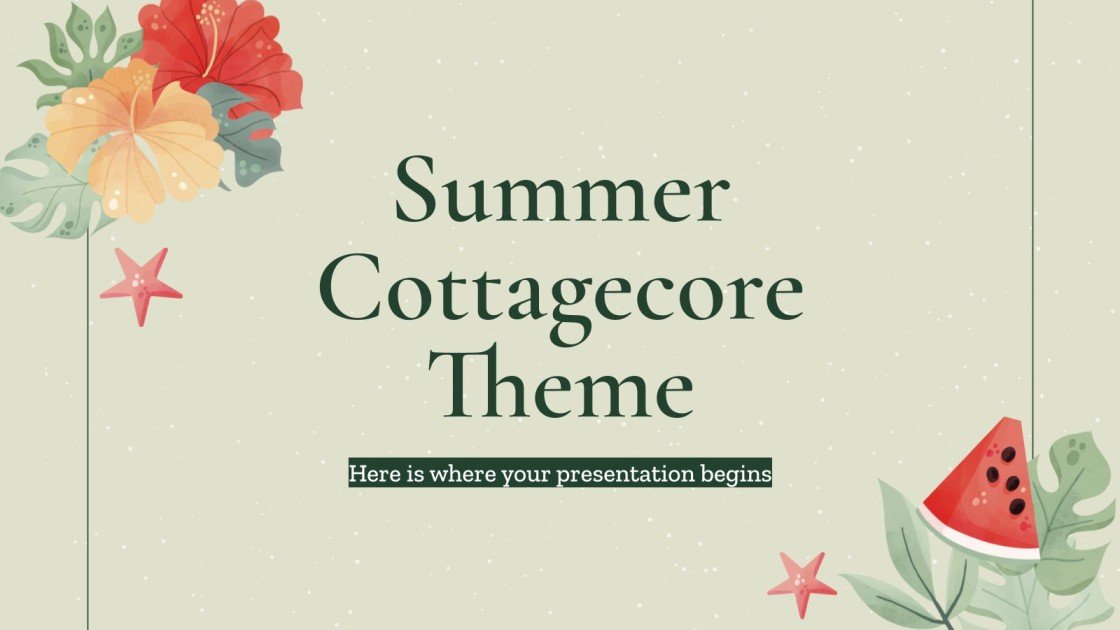 Free Google Slides and PPT templates cottagecore aesthetics