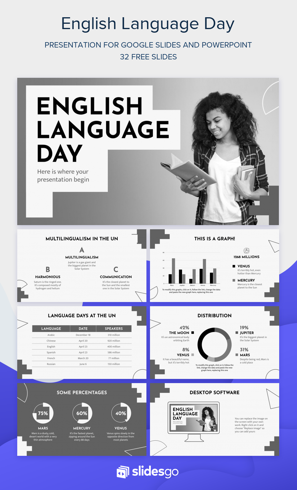 English Language Day | Google Slides & PowerPoint template