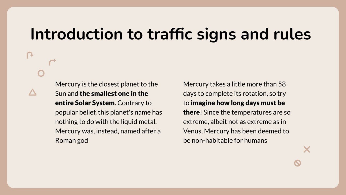 Traffic Signs and Rules Lesson for Elementary