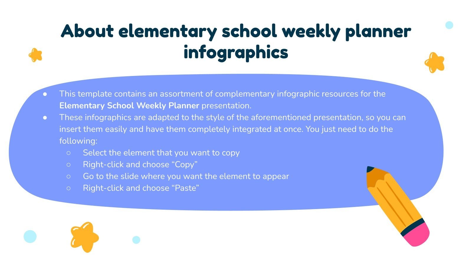 Elementary School Weekly Planner Infographics | Google Slides