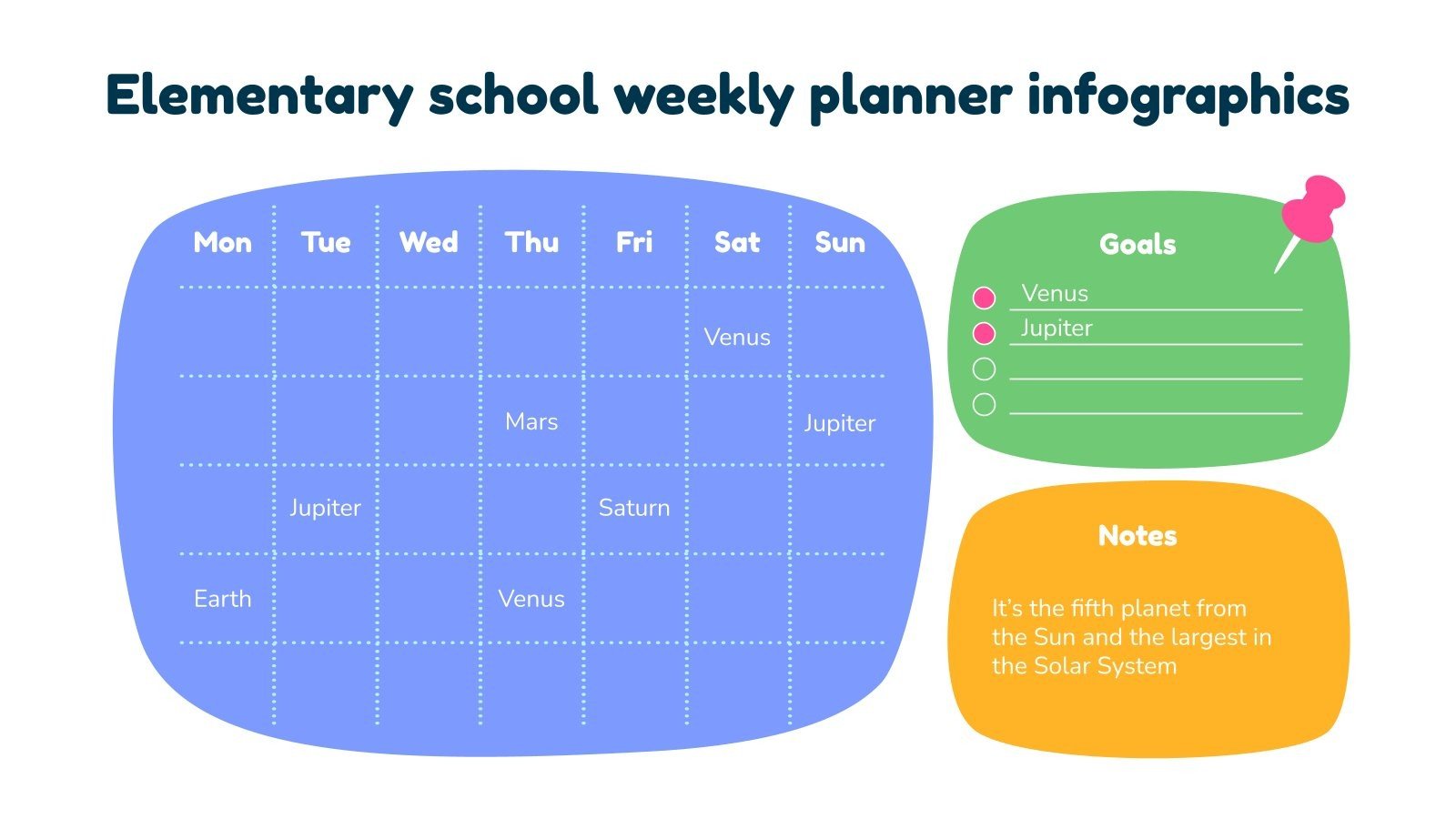 Elementary School Weekly Planner Infographics | Google Slides