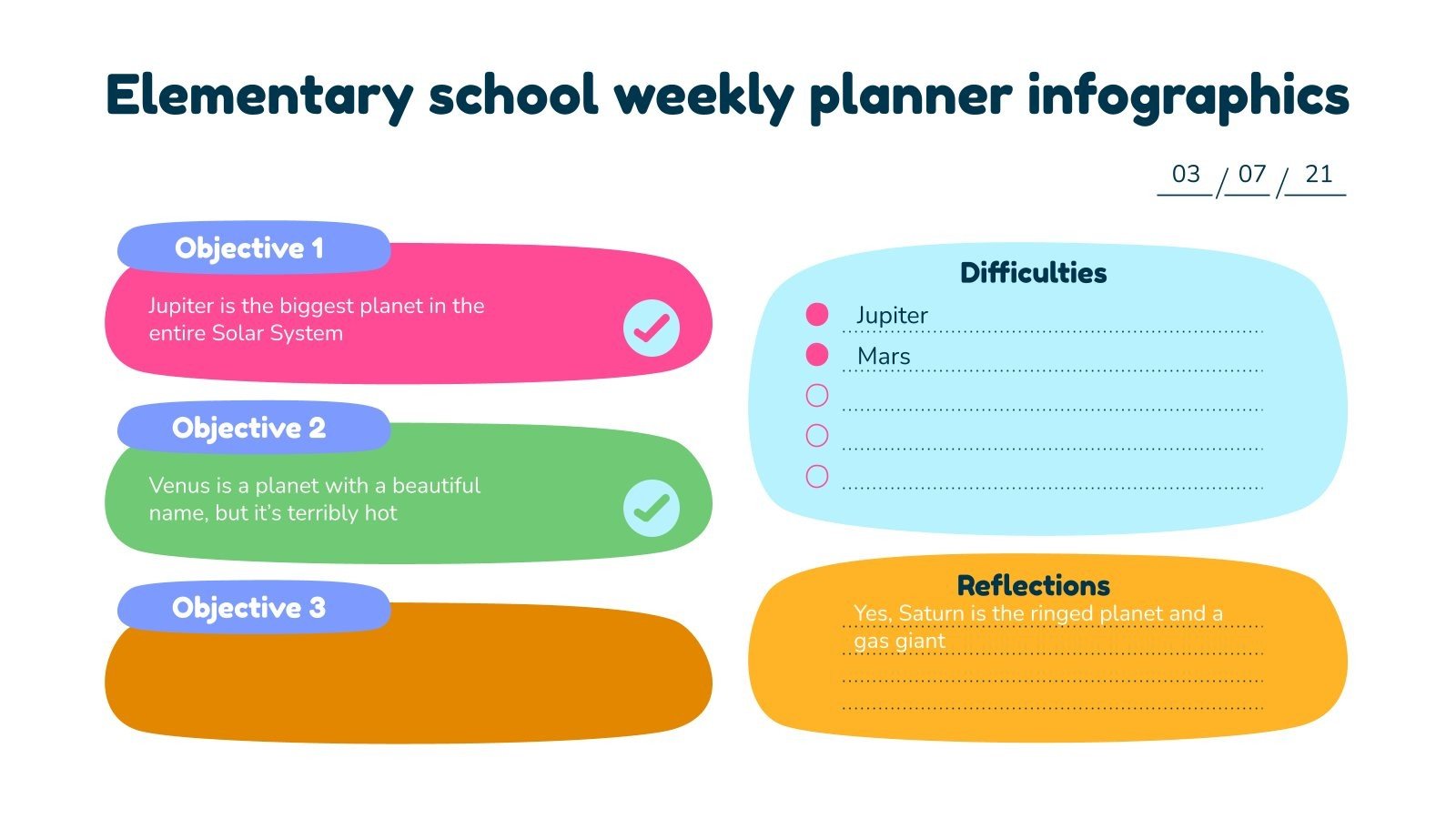 Elementary School Weekly Planner Infographics | Google Slides