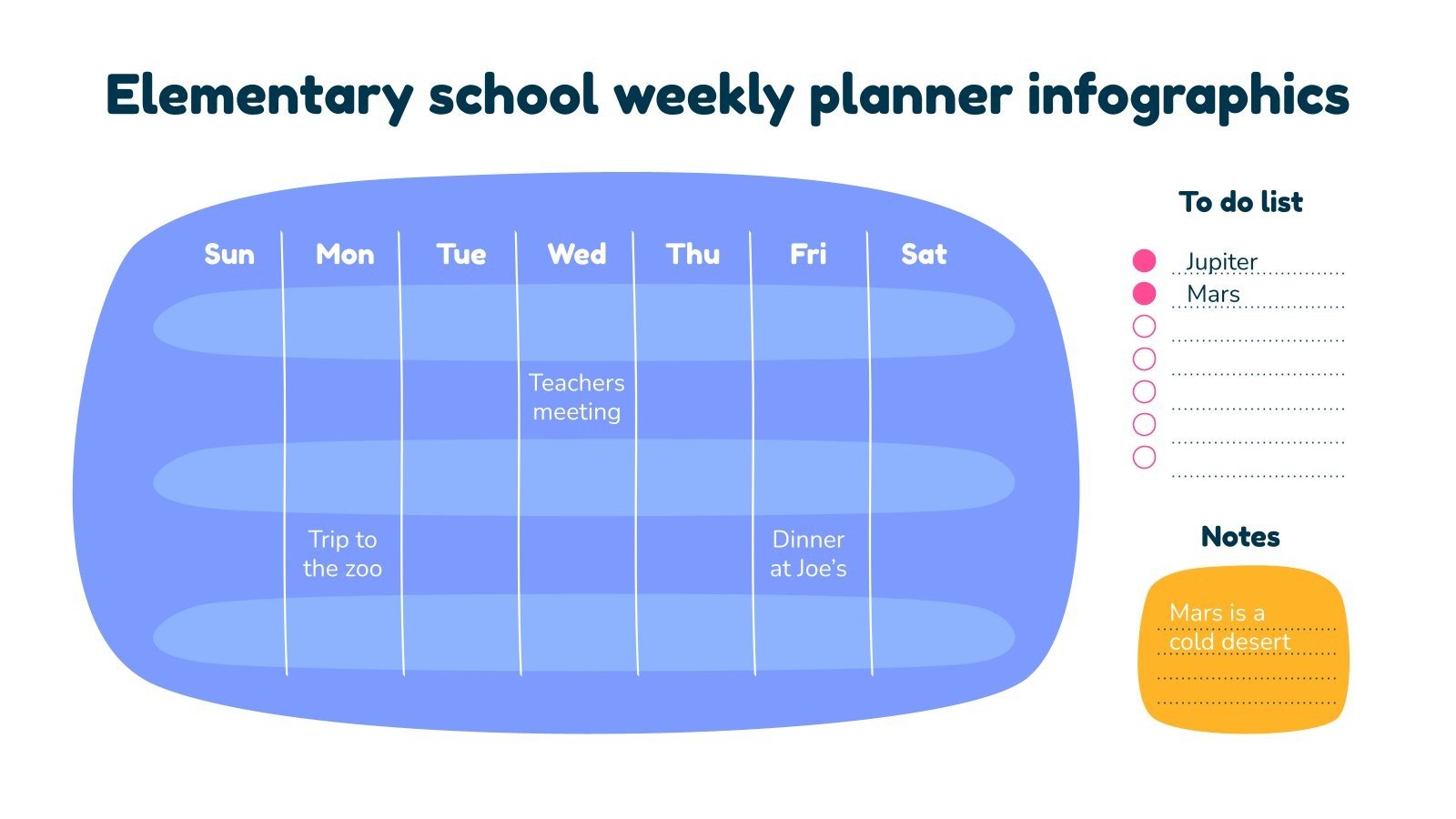 Elementary School Weekly Planner Infographics | Google Slides