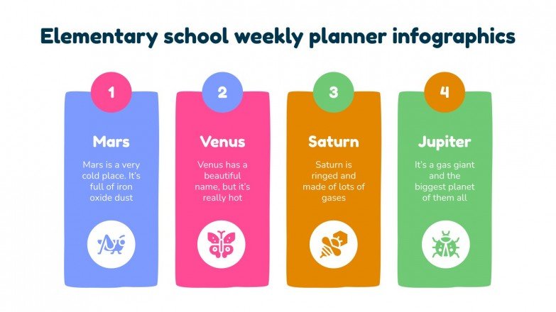 Elementary School Weekly Planner Infographics | Google Slides