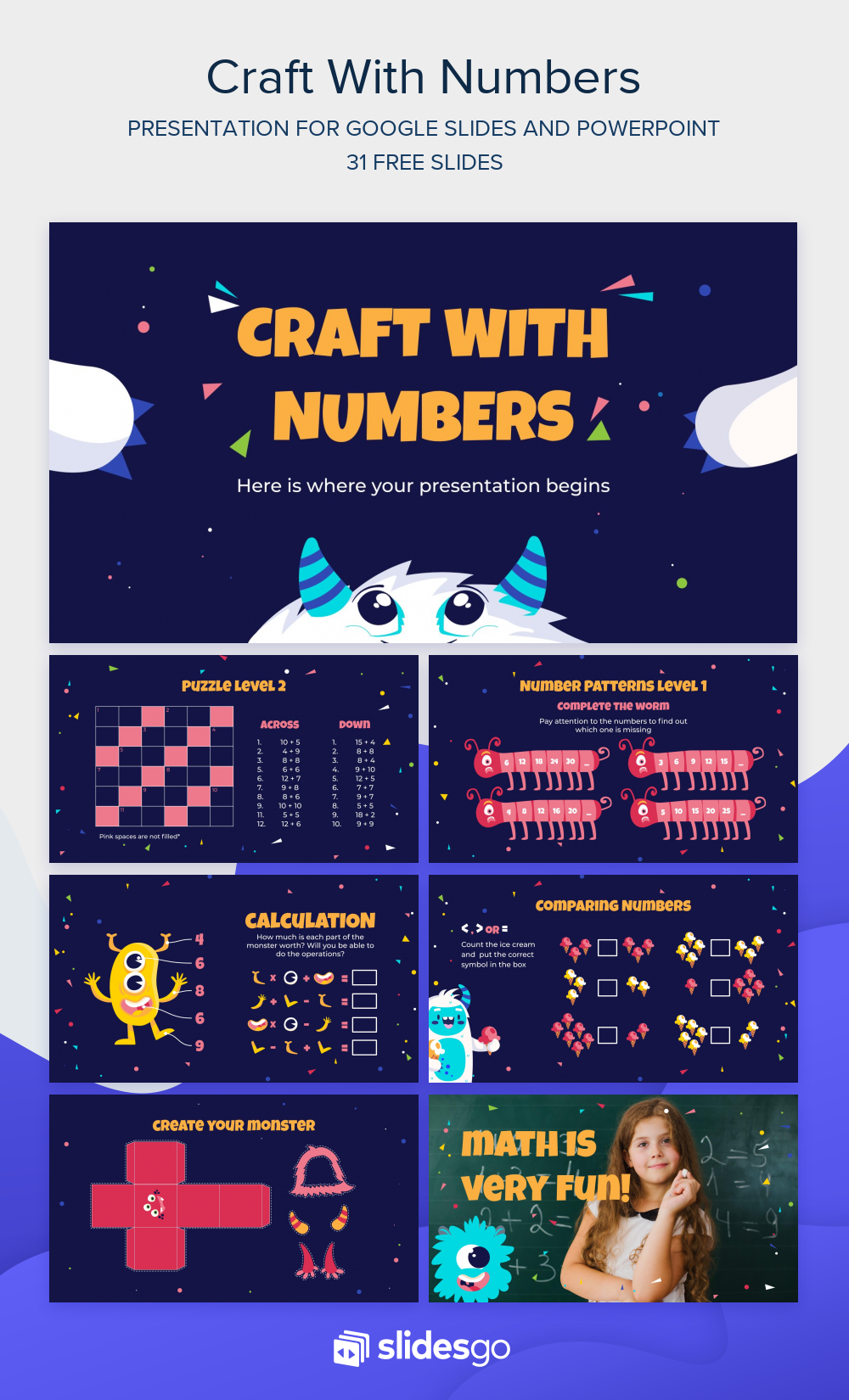 Craft With Numbers | Template for Google Slides & PowerPoint