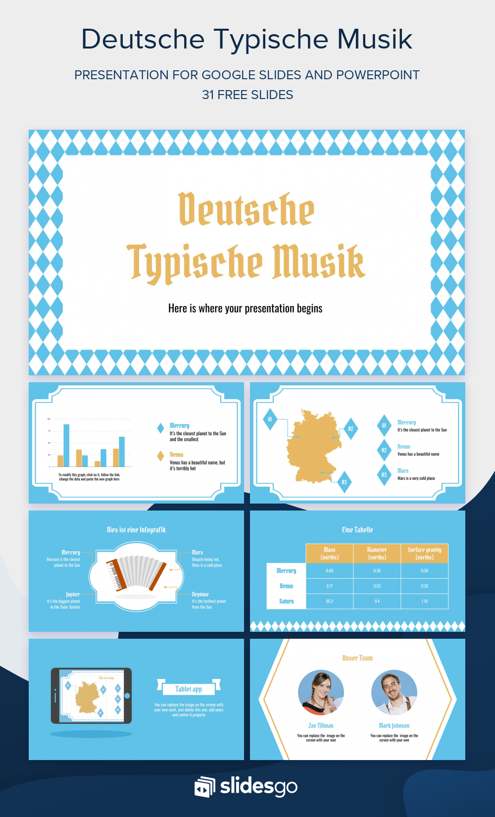 German Typical Music | Google Slides & PPT theme