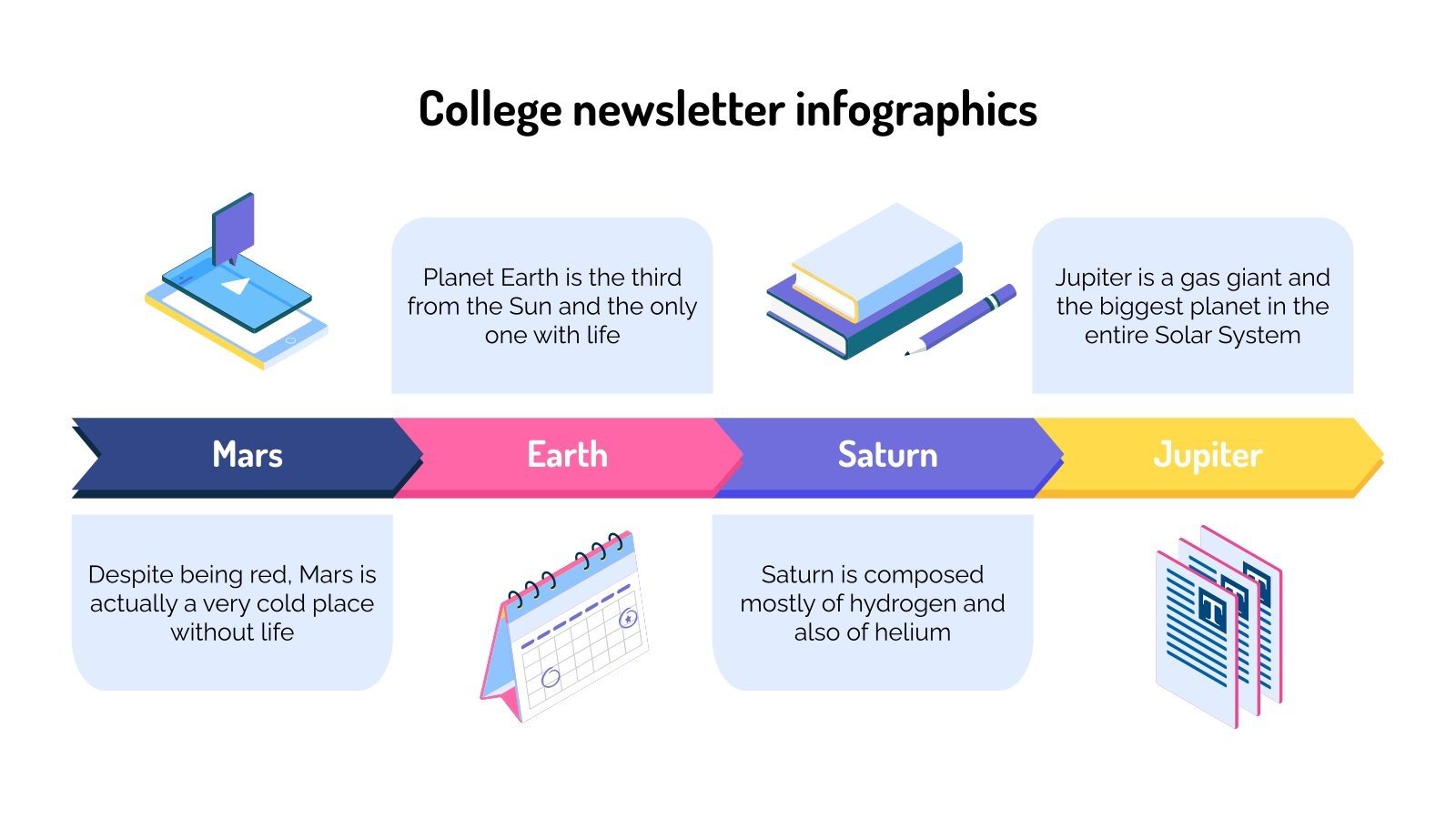 College Newsletter Infographics | Google Slides & PowerPoint