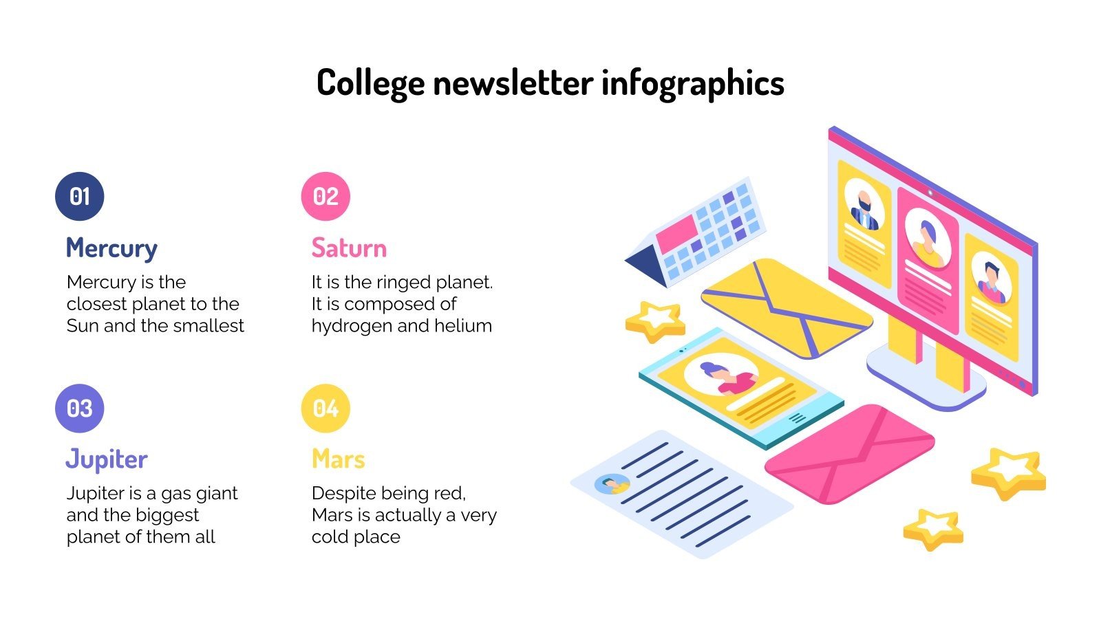 College Newsletter Infographics | Google Slides & PowerPoint