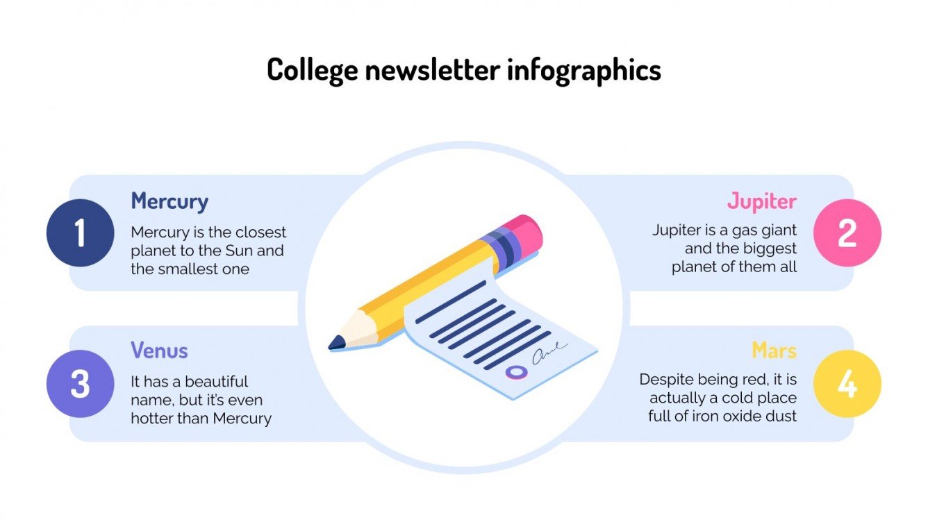 College Newsletter Infographics | Google Slides & PowerPoint