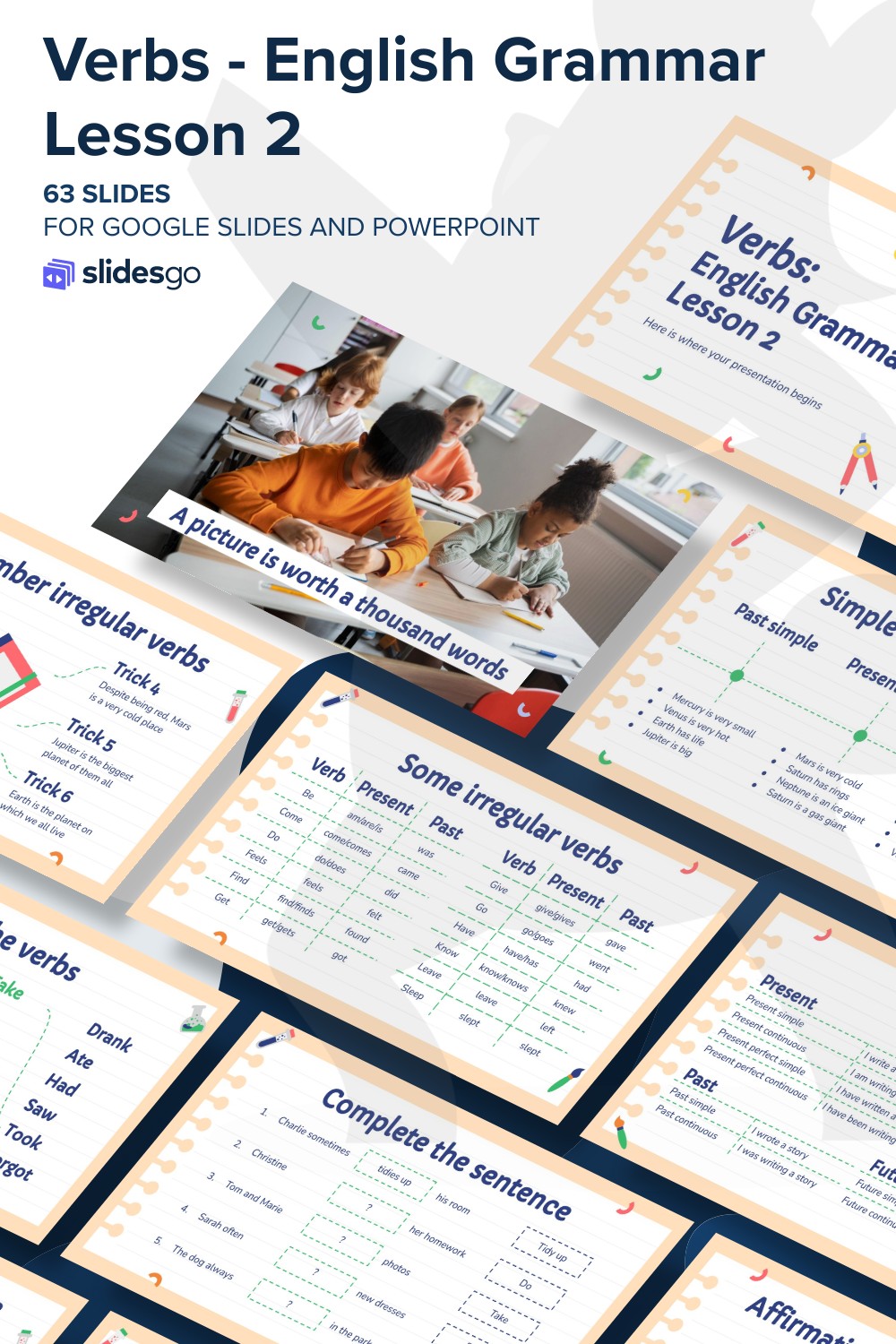Verbs - English Grammar Lesson 2 | Google Slides & PPT